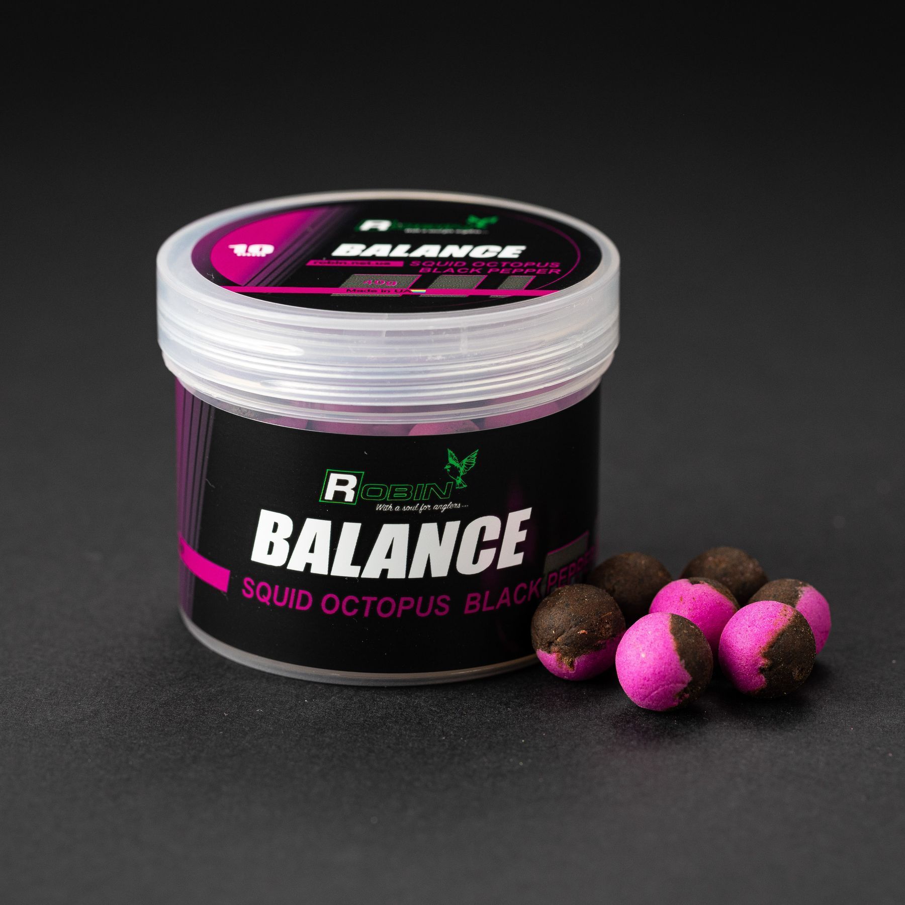 BALANCE ROBIN Squid Octopus-Black Pepper 10mm - Robin